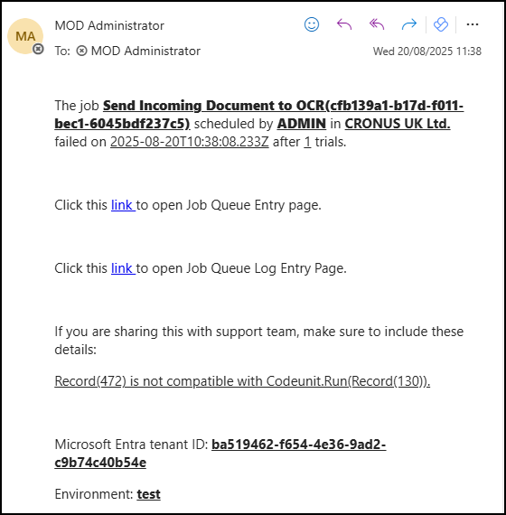 Business Central how-to: get notified on failed Job Queue entries for better transparency
